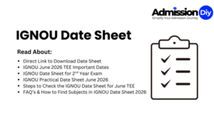 IGNOU Date Sheet 2026: June TEE, Download PDF Here