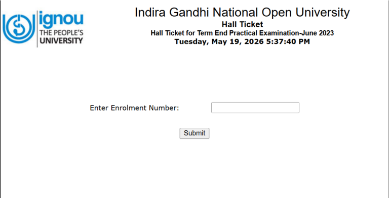 IGNOU Hall Ticket June TEE 2026: Out, Direct Link Here
